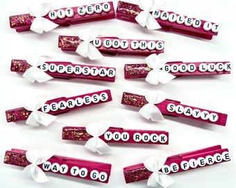 BLUE CHEER SPIRIT | 10 Glitter Cheer Pins, Team Spirit Pins, Good Luck ...