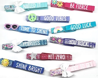 BLUE CHEER SPIRIT | 10 Glitter Cheer Pins, Team Spirit Pins, Good Luck Cheer Pin, Cheer ...