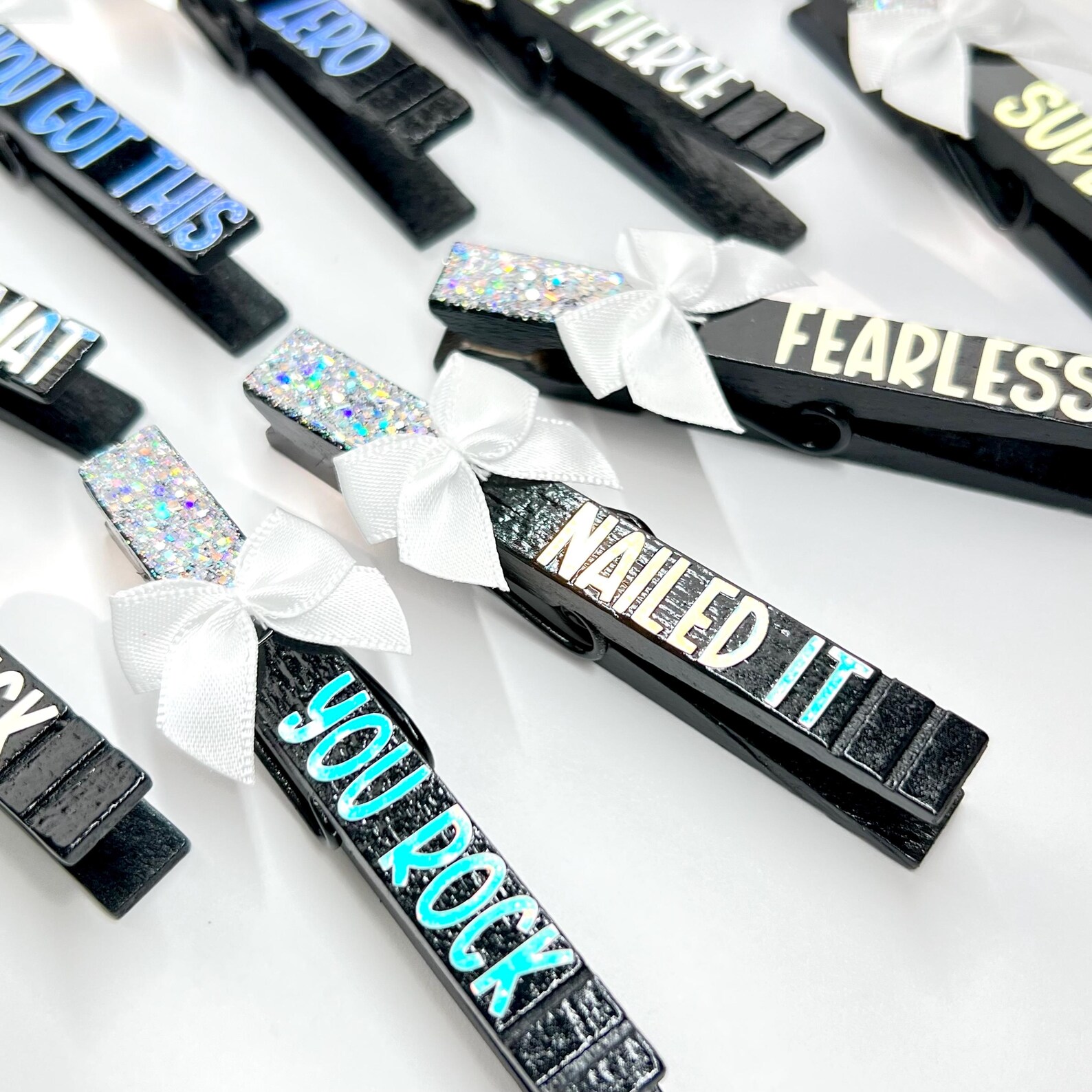 IRIDESCENT HOLO CONFETTI | 10 Glitter Cheer Pins, Team Spirit Pins ...