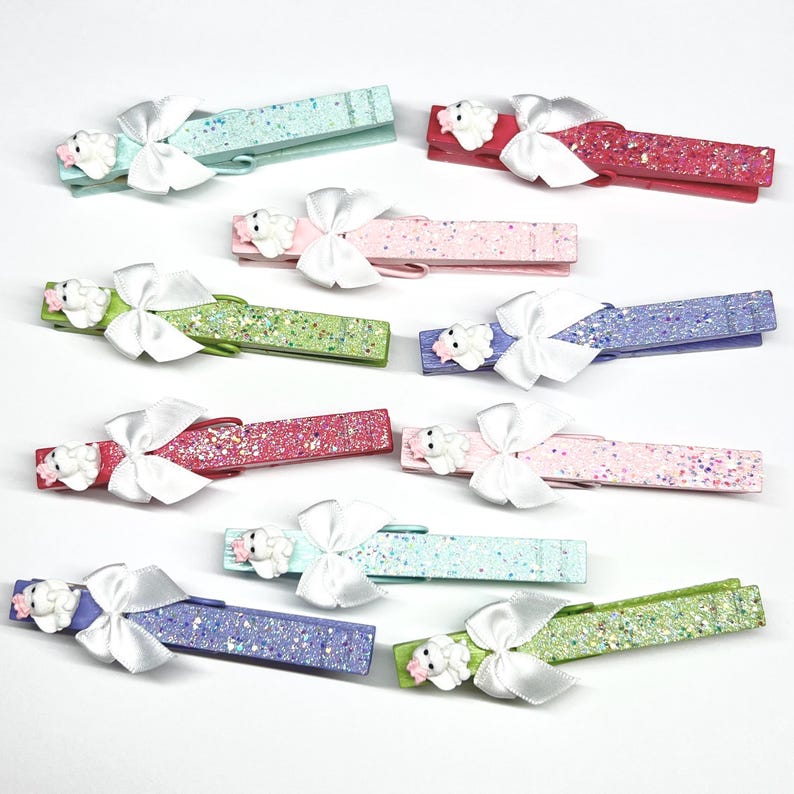 PASTEL BUNNY | 10 Glitter Cheer Pins, Pastel Team Spirit Pins, Good ...