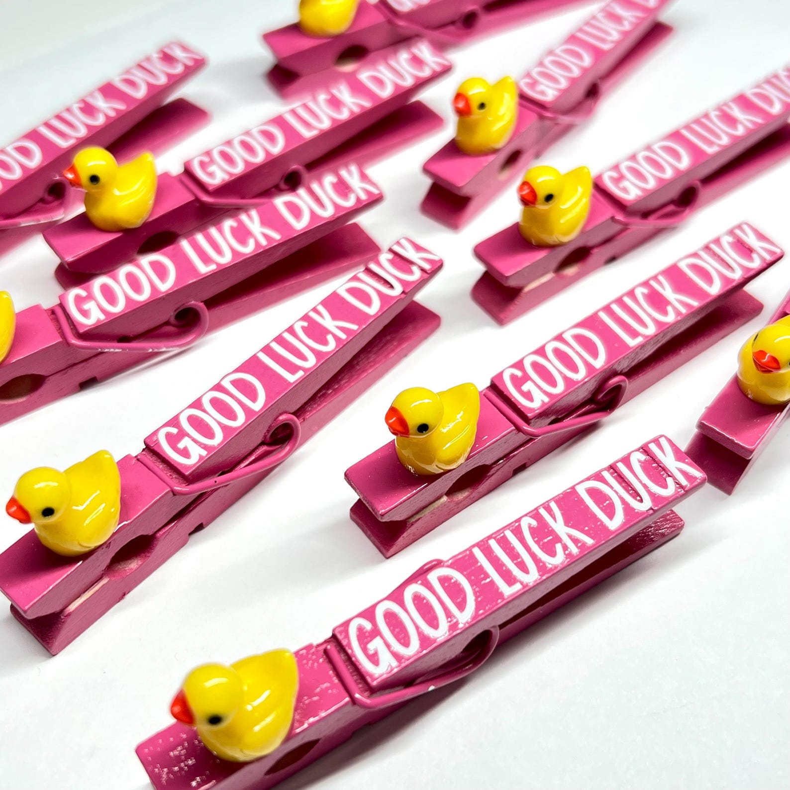 GOOD LUCK DUCK | 10 Pink Cheer Pins, Team Spirit Pins, Good Luck Cheer ...