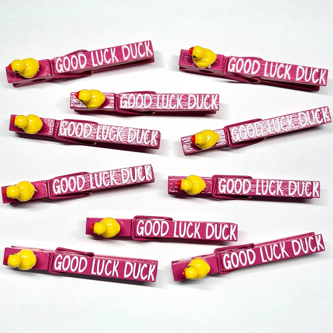 GOOD LUCK DUCK | 10 Pink Cheer Pins, Team Spirit Pins, Good Luck Cheer ...