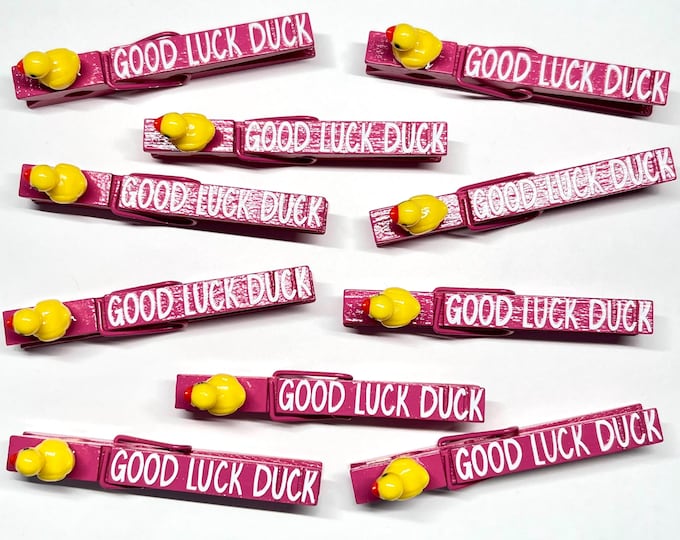 GOOD LUCK DUCK | 10 Pink Cheer Pins, Team Spirit Pins, Good Luck Cheer ...