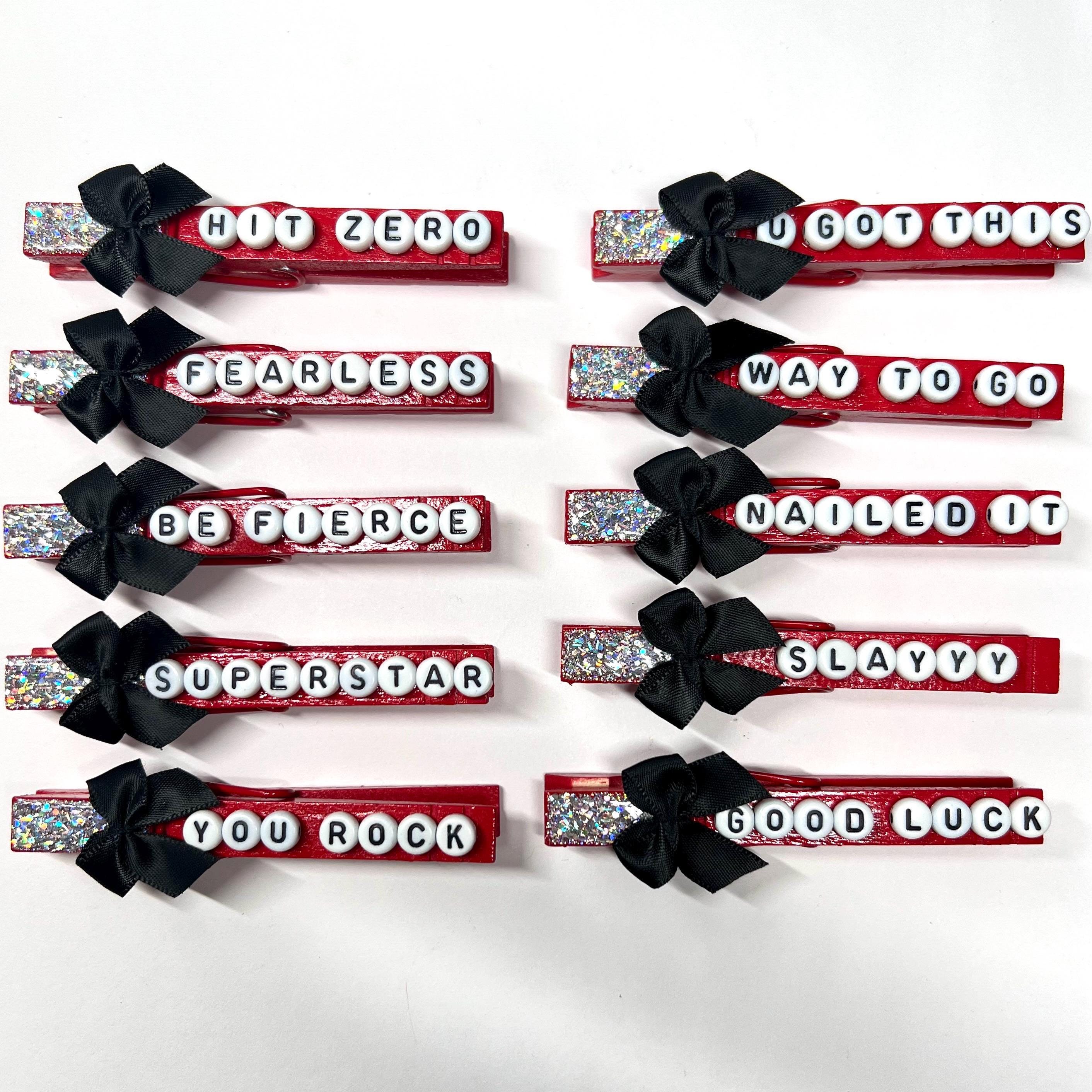 RED CHEER SPIRIT | 10 Glitter Cheer Pins, Team Spirit Pins, Good Luck Cheer Pins, Cheer ...