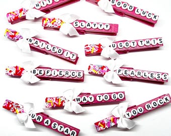 GOOD LUCK DUCK | 10 Pink Cheer Pins, Team Spirit Pins, Good Luck Cheer ...