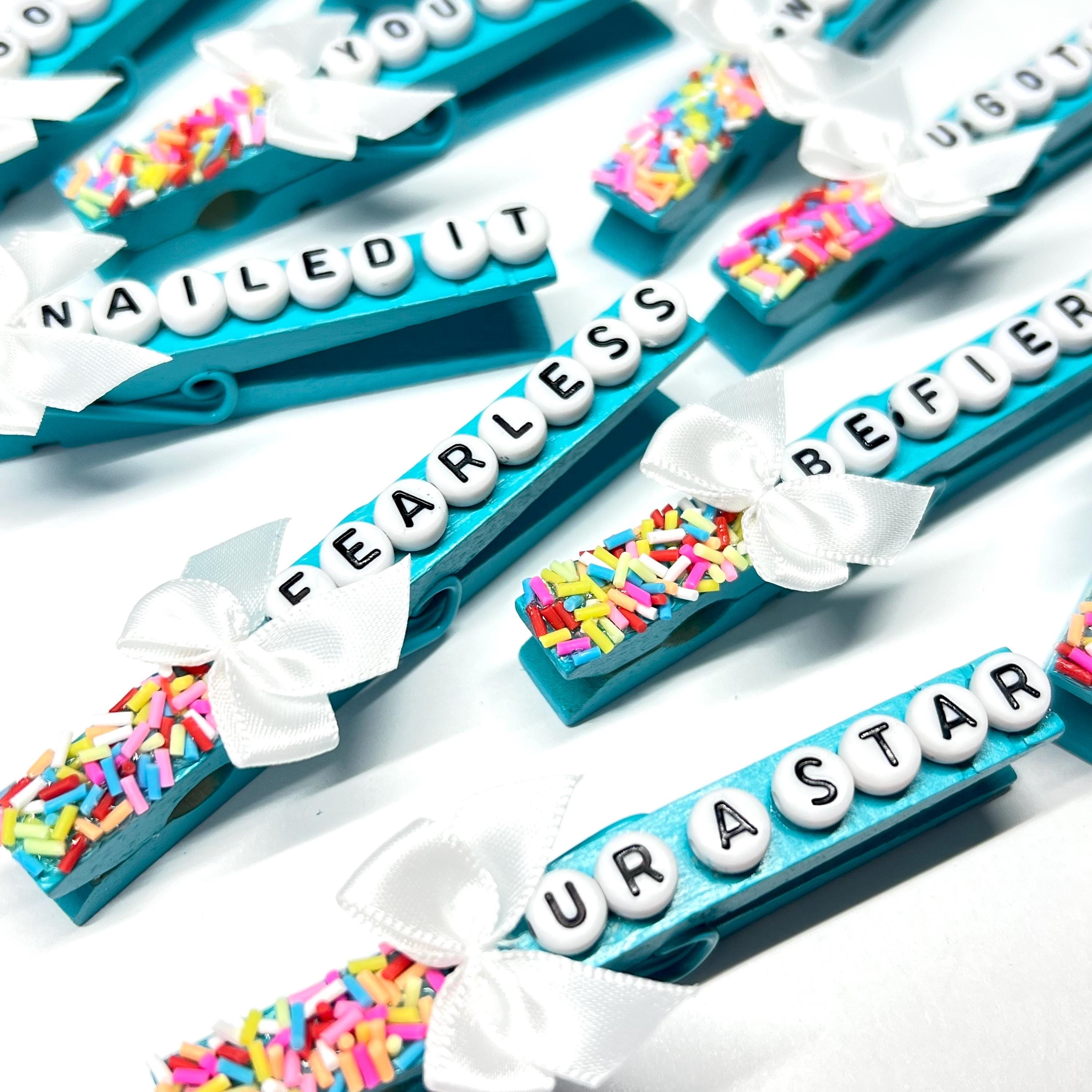 TEAL SPRINKLE | 10 Sprinkle Cheer Pins, Team Spirit Pins, Good Luck ...