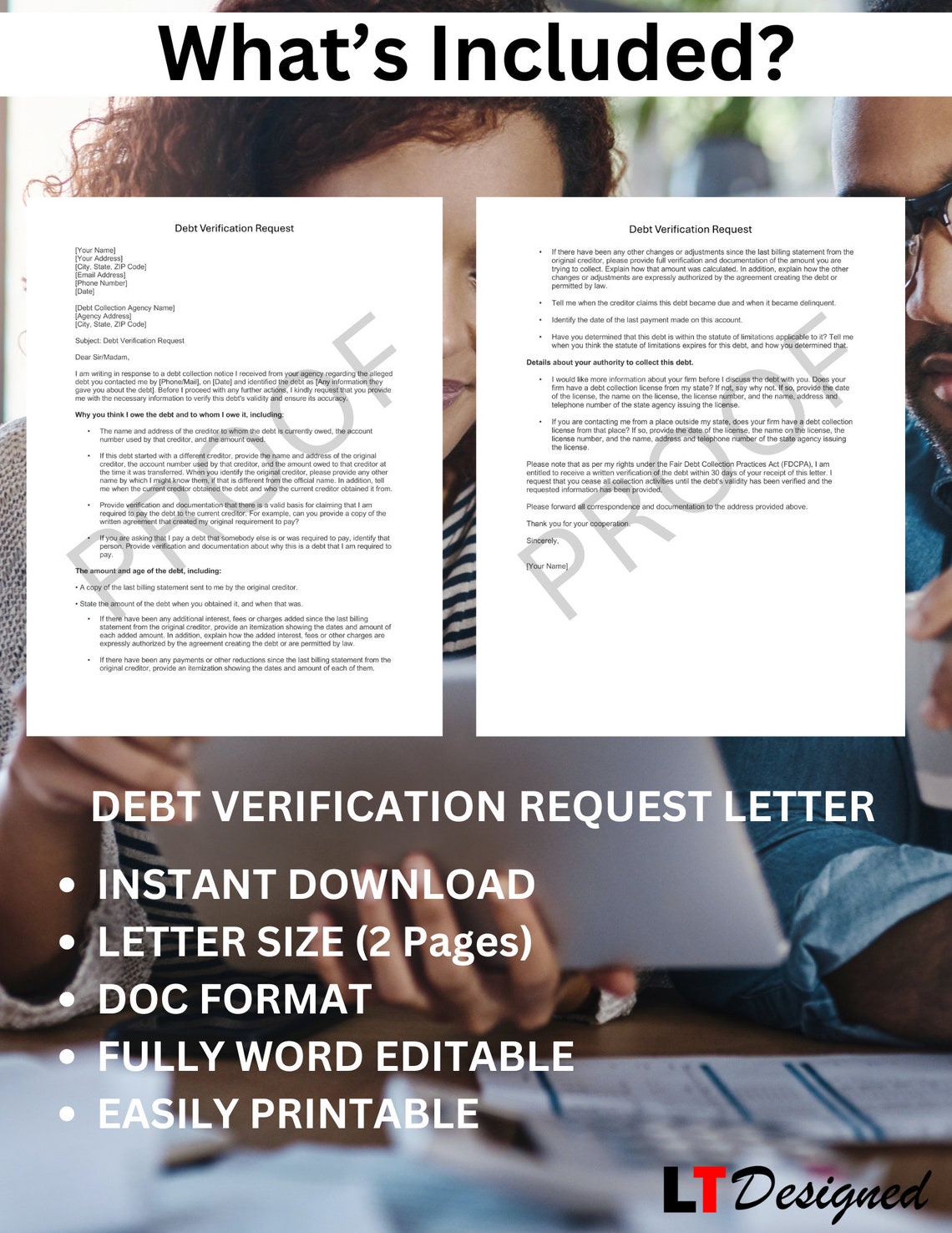 Debt Verification Letter Template, Credit Verification Letter, Loan ...