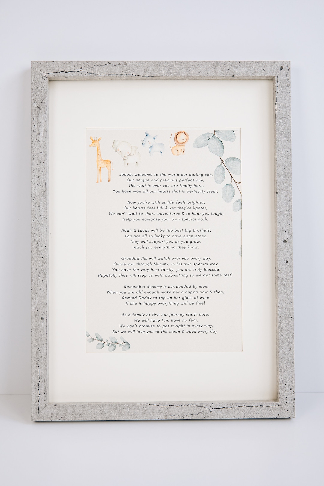 A Personalised New Baby Poem Written to Order. Personalised Baby Poem ...
