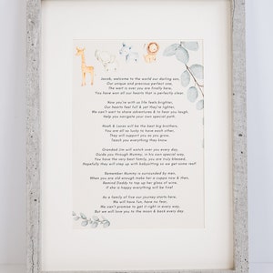 A Personalised New Baby Poem Written to Order. Personalised Baby Poem ...