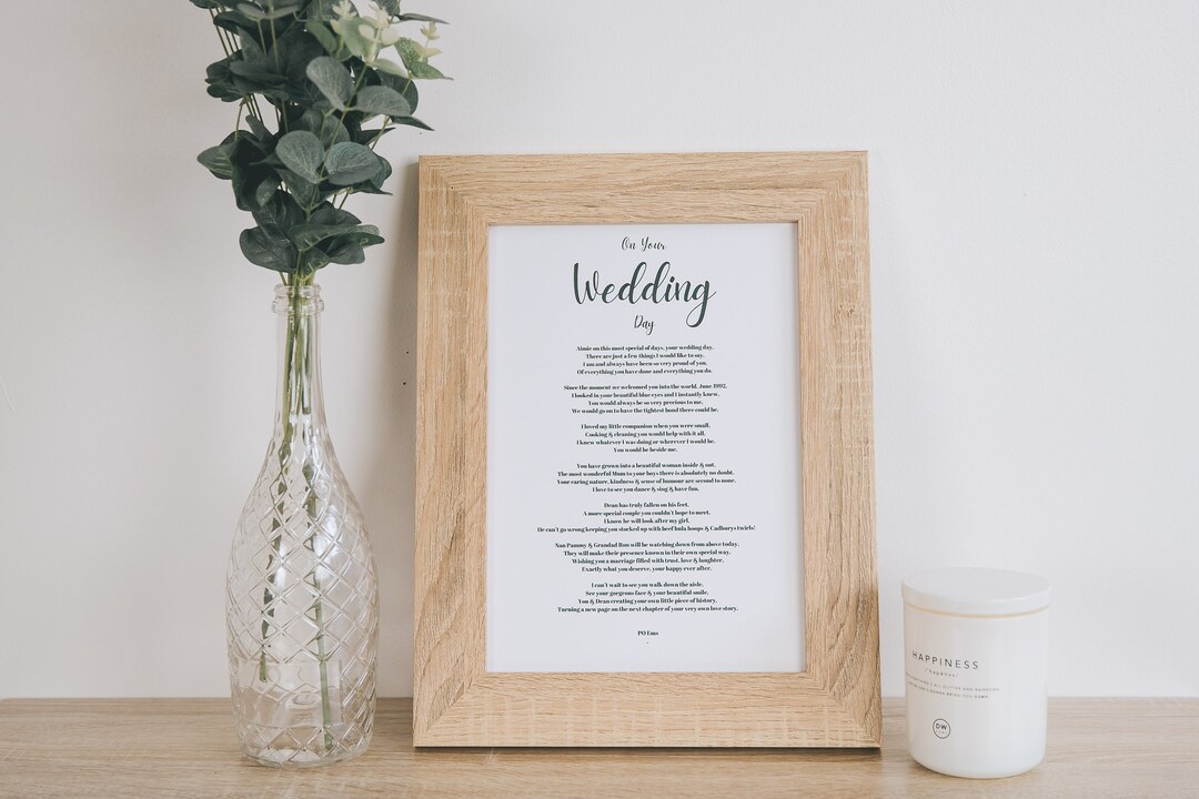 A Personal Unique and Bespoke Poem Written to Order. Perfect Wedding ...
