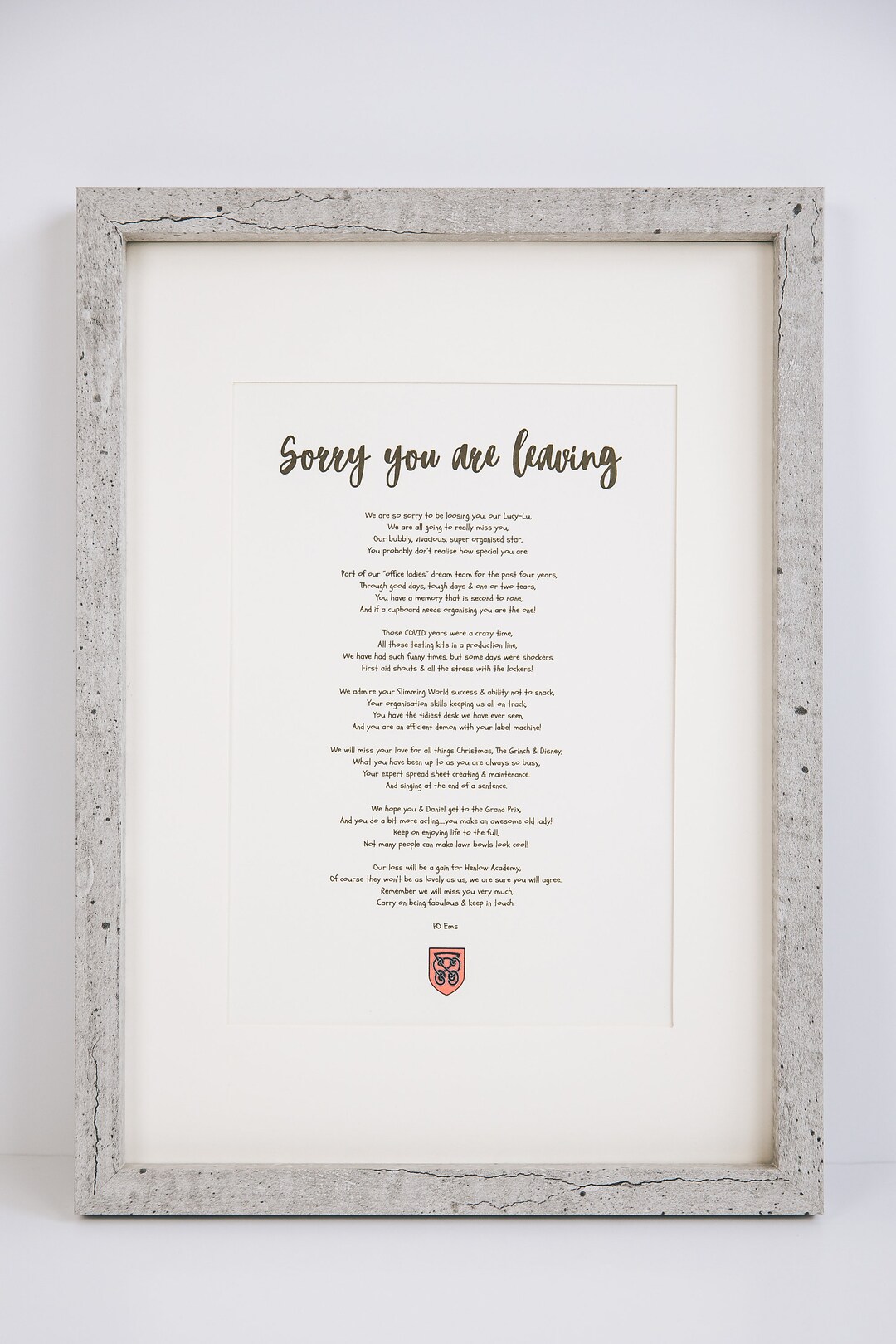 A Personalised Poem for Leaving or Retirement. Leaving Gift. Retirement ...