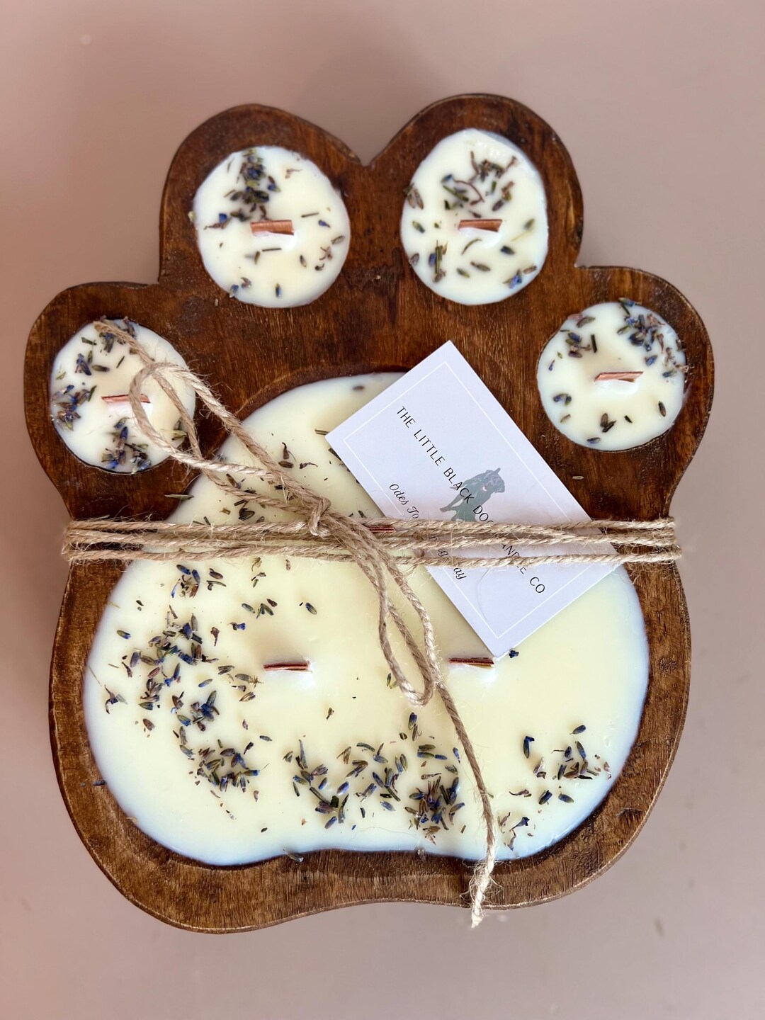 Rustic Dog Paw, Wooden Soy and Beeswax Candles Infused With All Natural ...