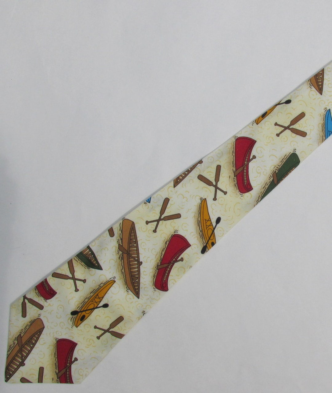 Canoes and Kayaks Cream Necktie, Kayak Tie, Kayak Necktie, Canoe Tie ...