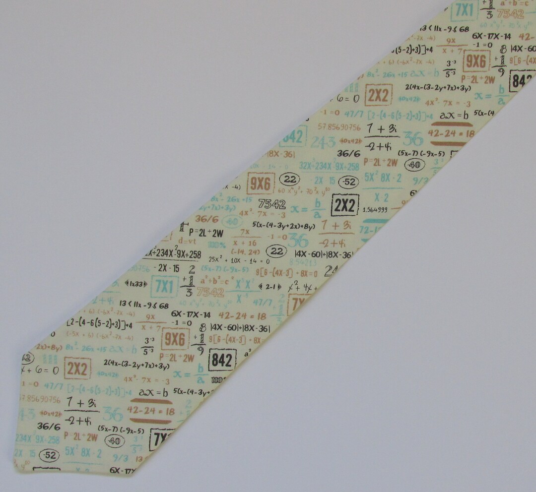 Mathematics Teacher Cream Necktie, Math Teacher Tie, Physics Teacher ...