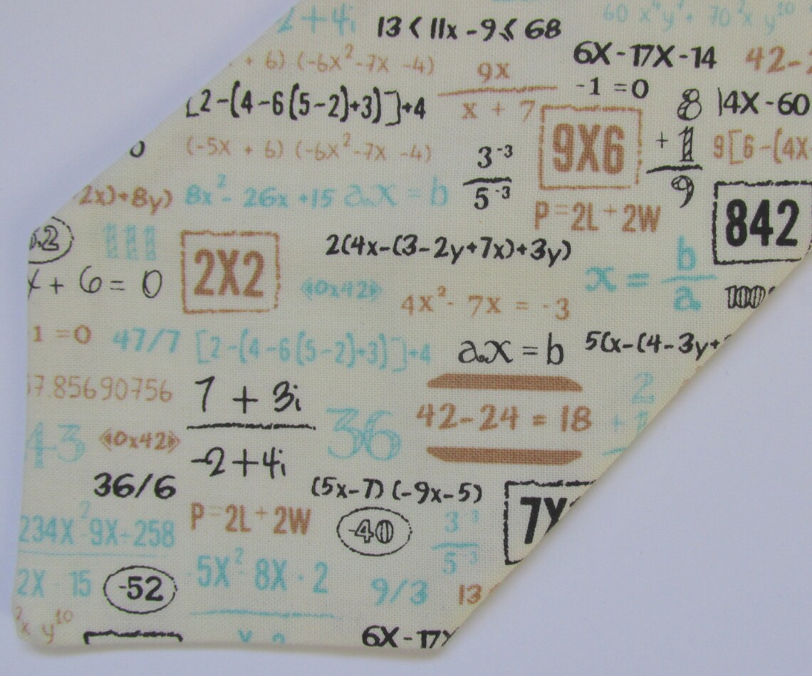 Mathematics Teacher Cream Necktie Math Teacher Tie Physics - Etsy