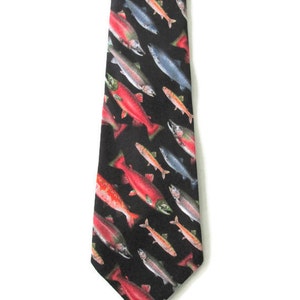 Fishing Necktie With Freshwater Fish, Sockeye Salmon, Fish Necktie ...