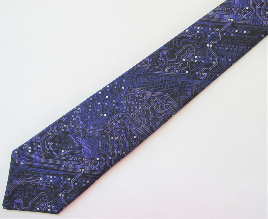 Computer Circuit Board Lavender Necktie, Computer Teacher Tie, Man ...