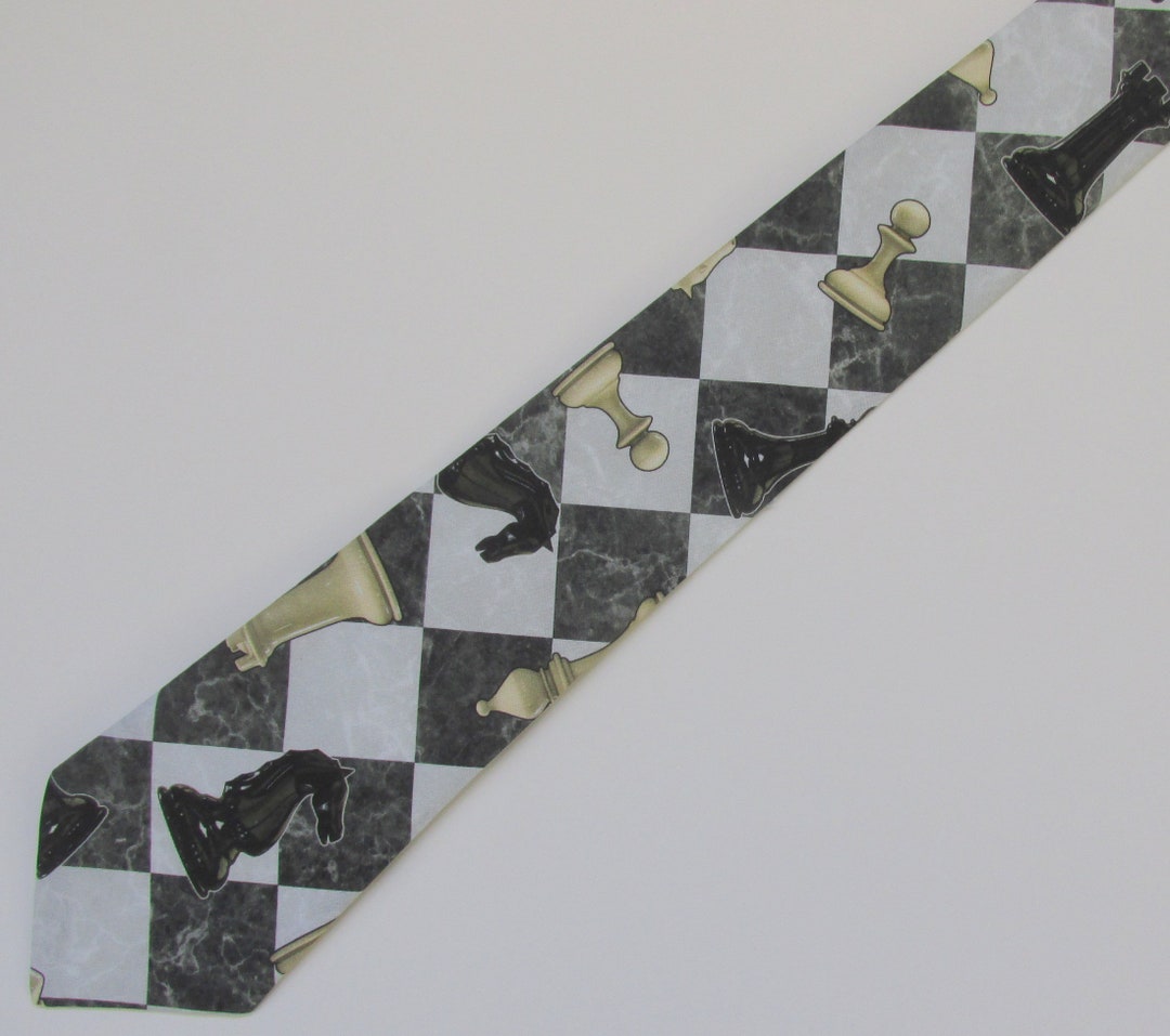 SALE Chess Necktie, Gaming Tie, Gamer Gift, Chess Player Gift, Chess ...