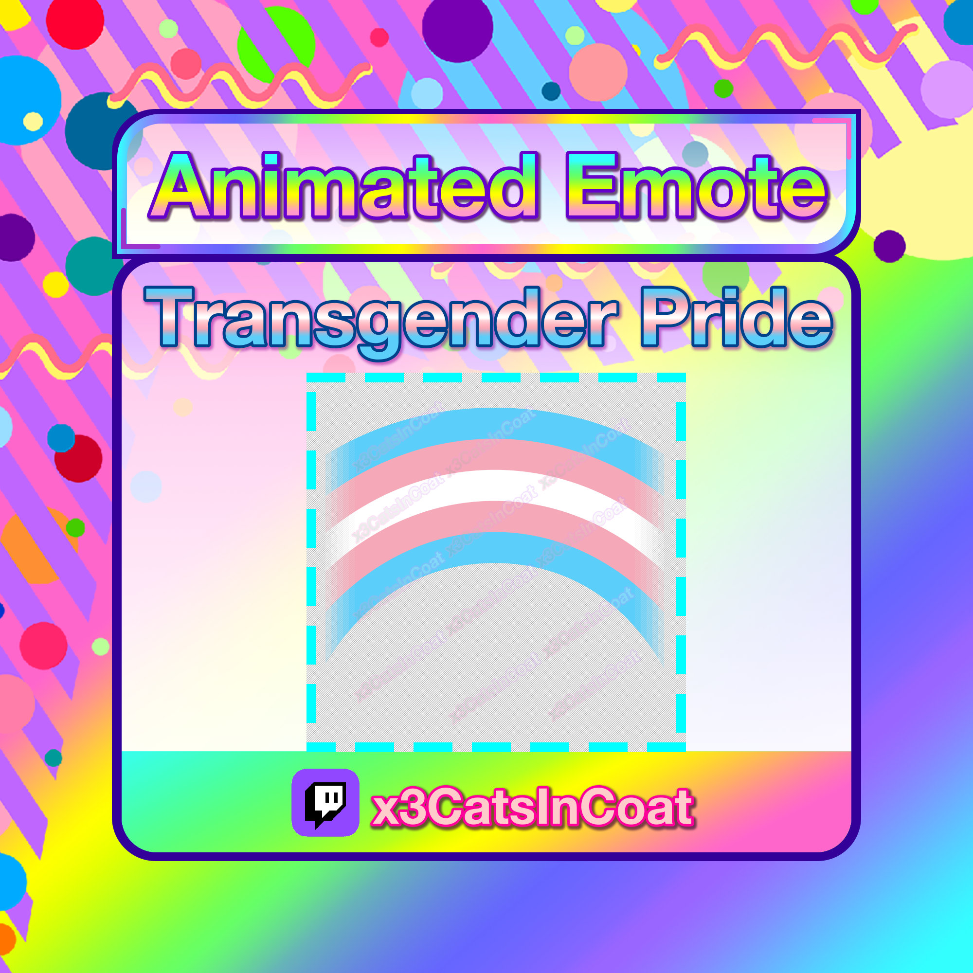 Animated Transgender Pride Flag Emote - Etsy
