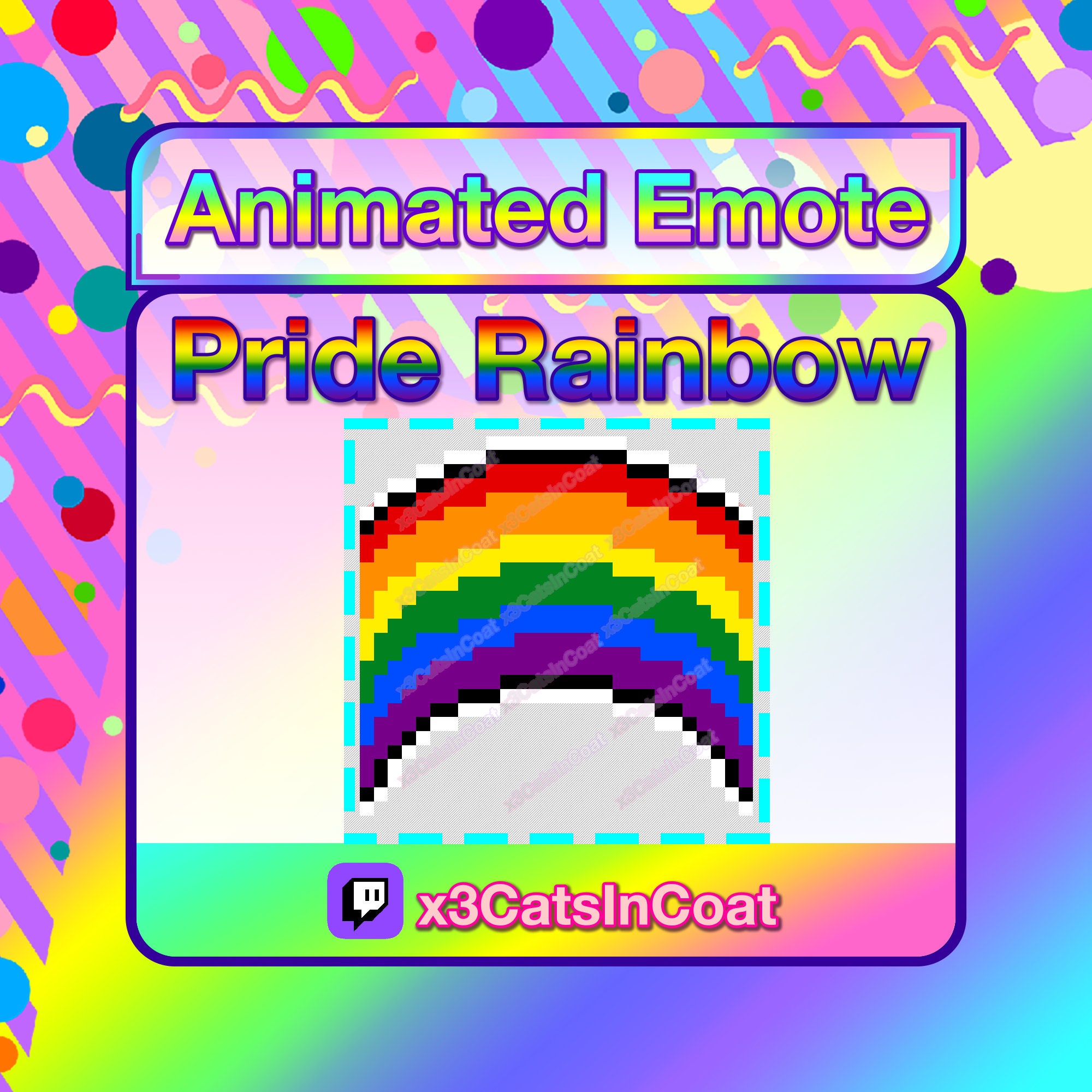 Animated Pixel Rainbow Pride Flag Emote - Etsy