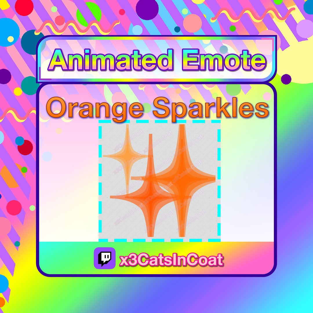 Animated Orange Sparkles Emote - Etsy
