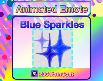 Animated Light Blue Sparkles Emote - Etsy