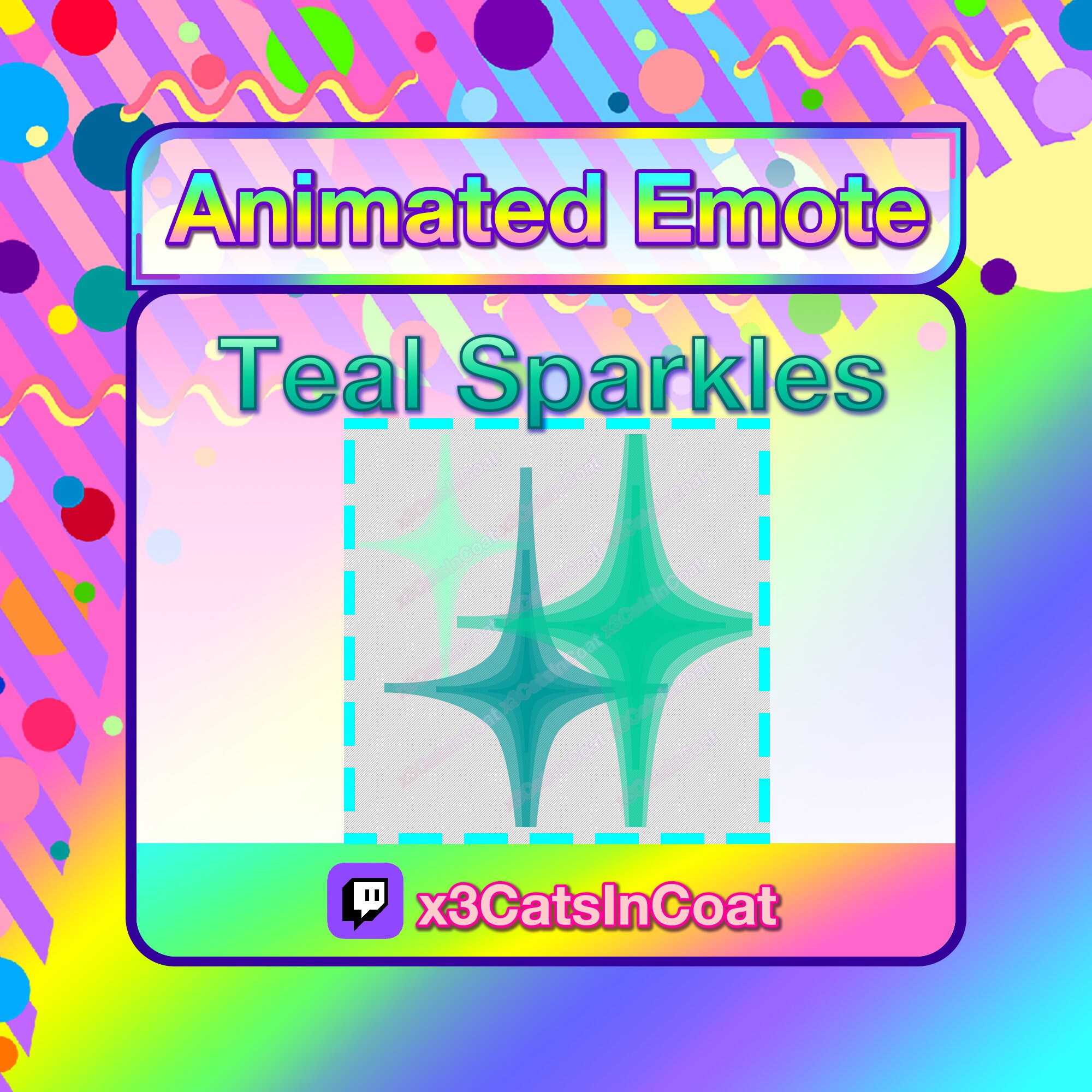 Animated Teal Sparkles Emote - Etsy