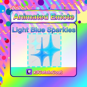 Animated Light Blue Sparkles Emote - Etsy