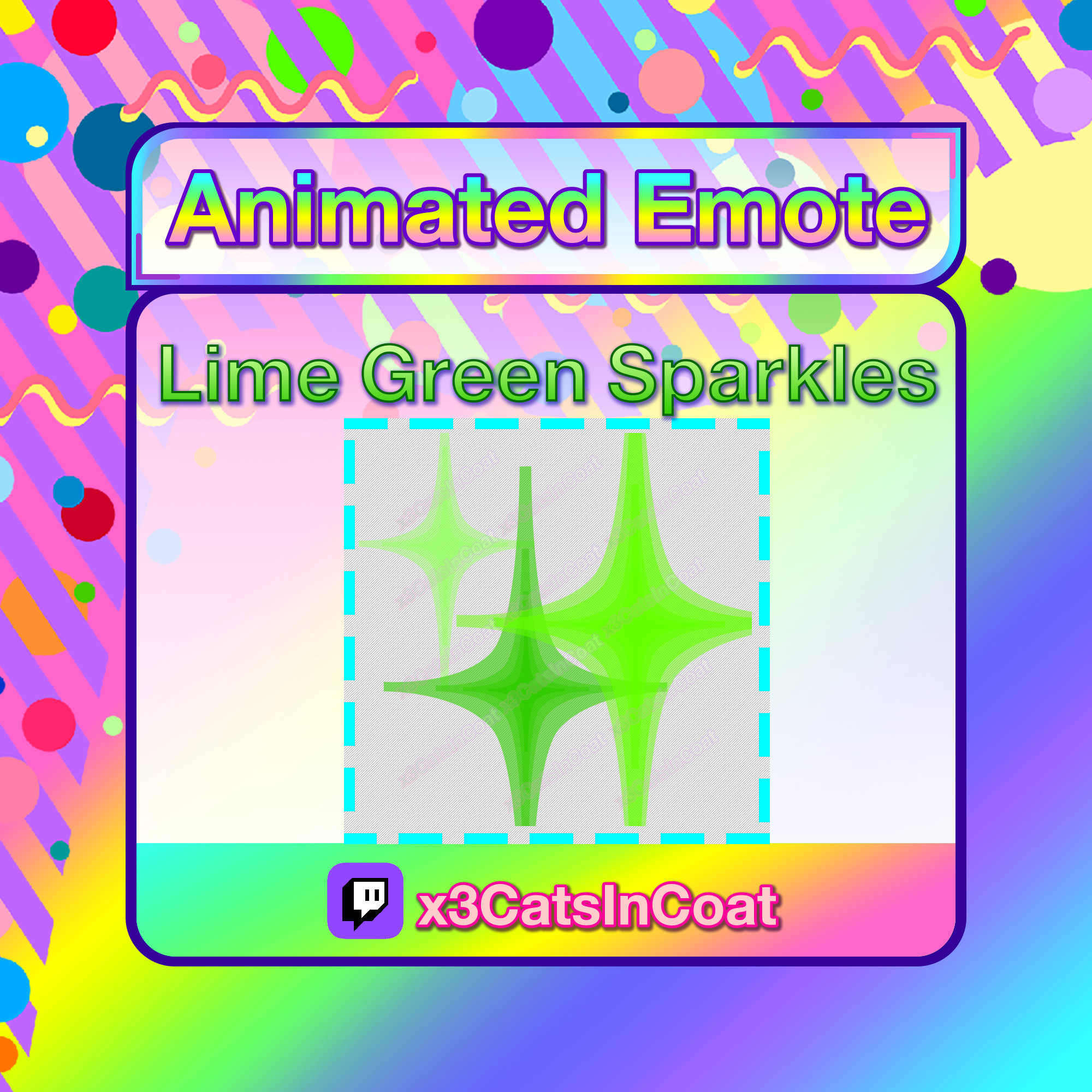 Animated Lime Green Sparkles Emote - Etsy