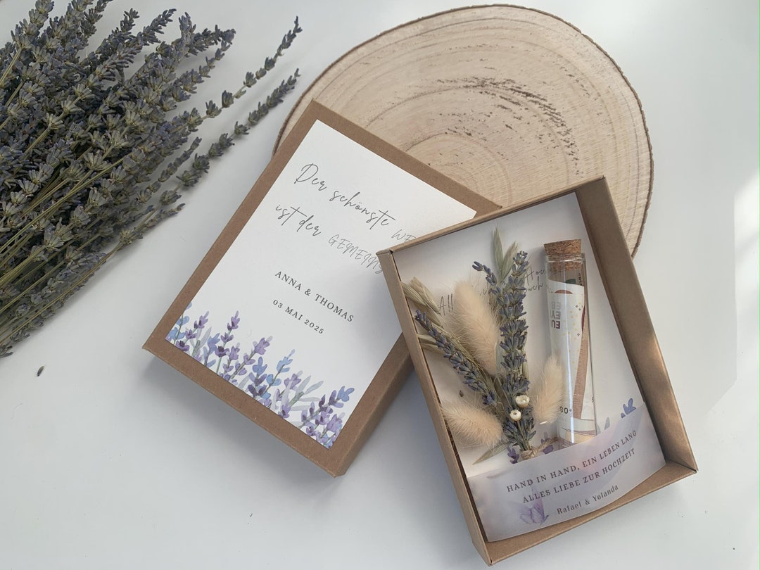Personalized Money Gift With LAVENDER Dried Flower Bouquet for the ...