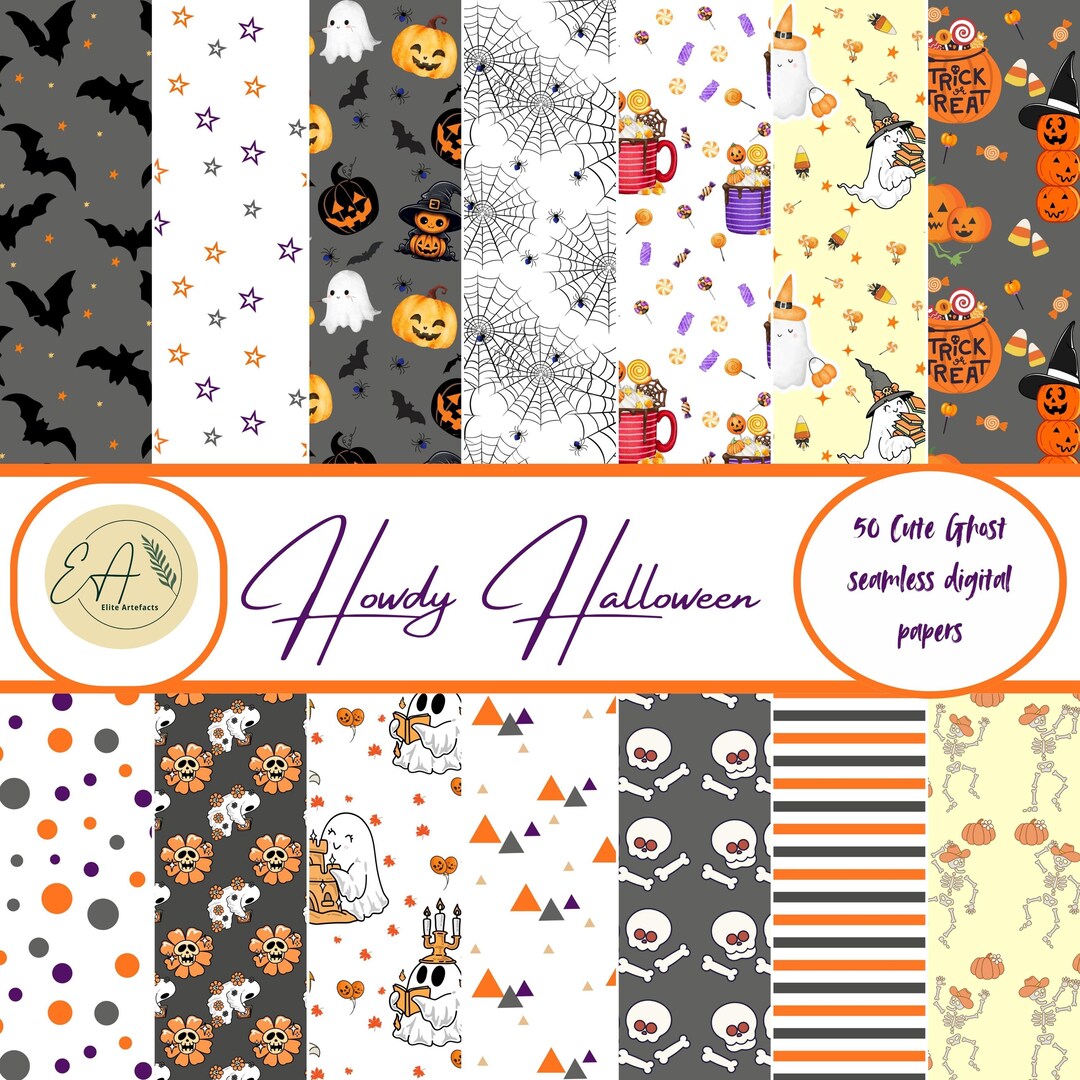 Halloween Digital Paper Pack | 50 Halloween 2025 Vibrant Designs ...