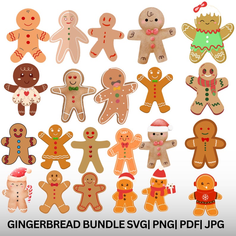 Gingerbread Bundle Svg,christmas Chunky Gingerbread Man SVG Cut File ...