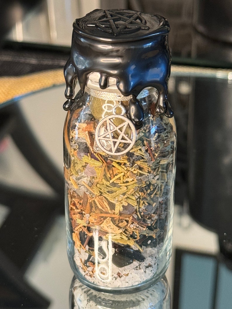 Powerful Protection Spell Jar Witch Bottle Altar Tool Banish Negativity ...