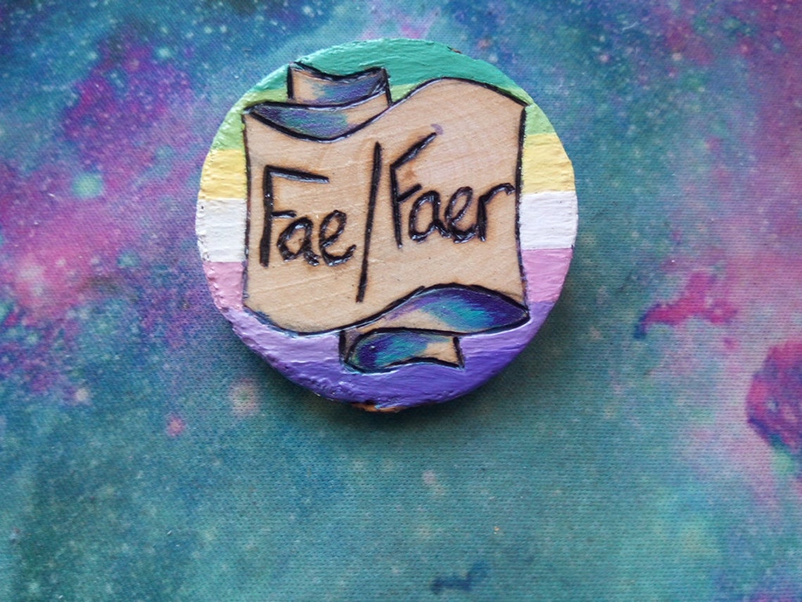 Fae/Faer pronoun pin Faegender pride flag Genderfae flag | Etsy