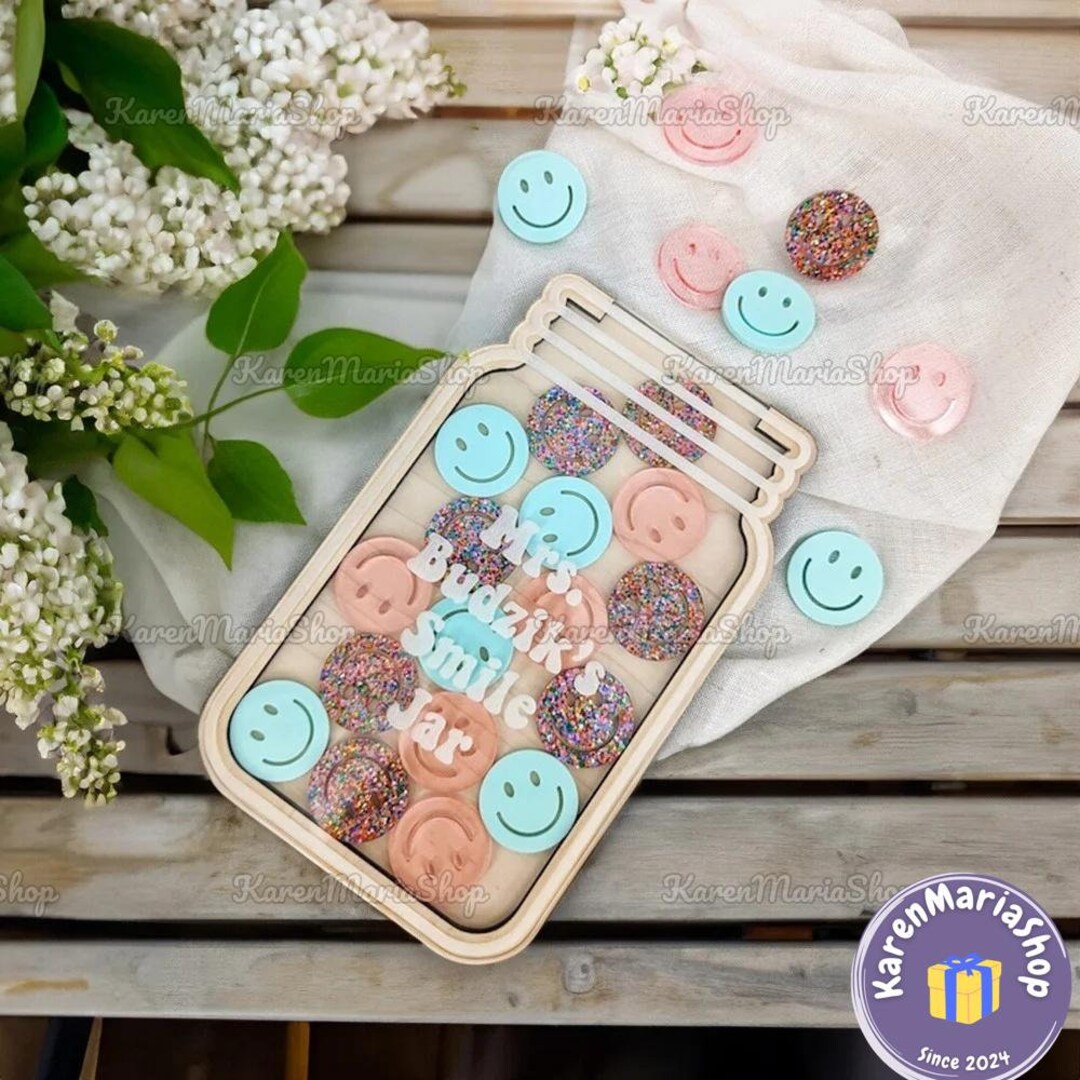 Custom Smiley Face Reward Jar, Personalized Reward Jar and Token ...
