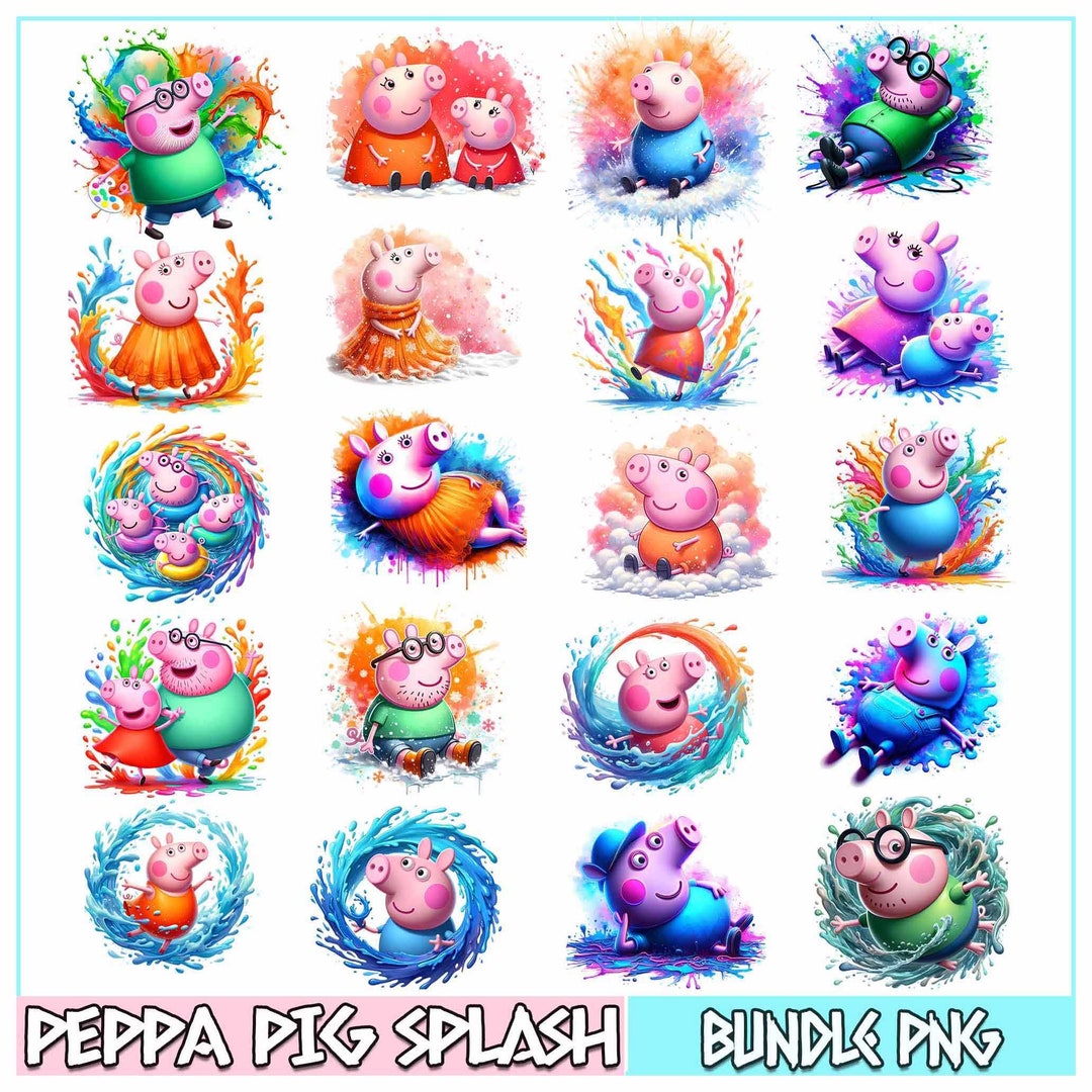Peppa Pig Png Bundle, Svg, Pdf, Png, Cricut, Silhouette, Layered ...
