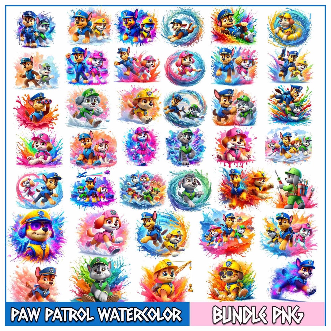 Paw Patrol Designs Svg Bundle Layered Item, Clipart, Cricut, Digital ...