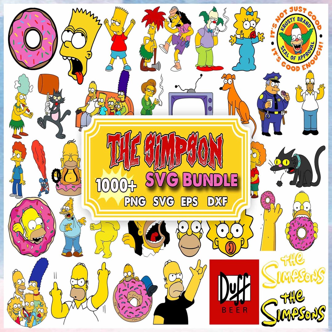 1000 Simpsons Clip Art Bundle, Simpsons SVG Cut Files for Cricut ...