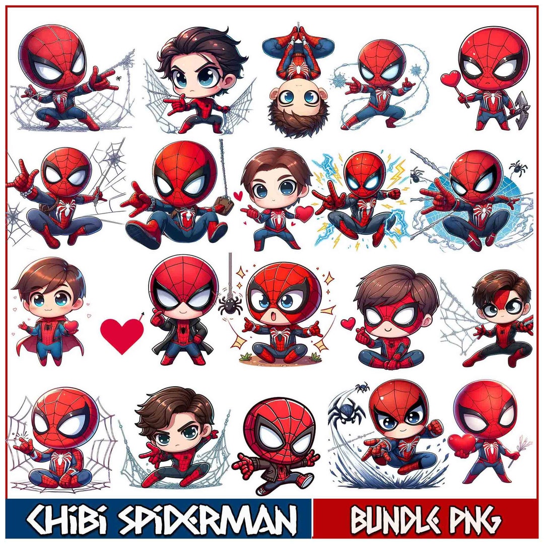Chibi Spiderman SVG, Superhero Svg, High Quality Layered Files, Svg ...