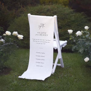 In Loving Memory Wedding Fabric Sign, Memory Chair Sign, Forever in Our ...
