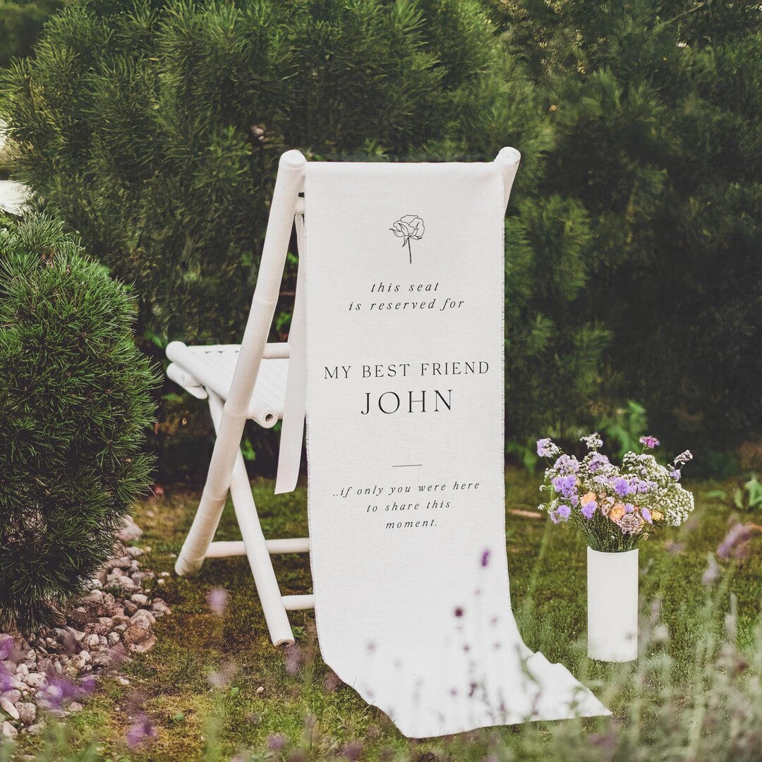 Memorial Best Friend Sign, Wedding Linen Fabric Sign, in Memory of ...