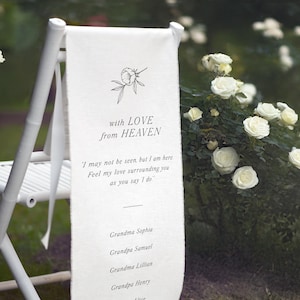 In Loving Memory Wedding Fabric Sign, Memory Chair Sign, Forever in Our ...