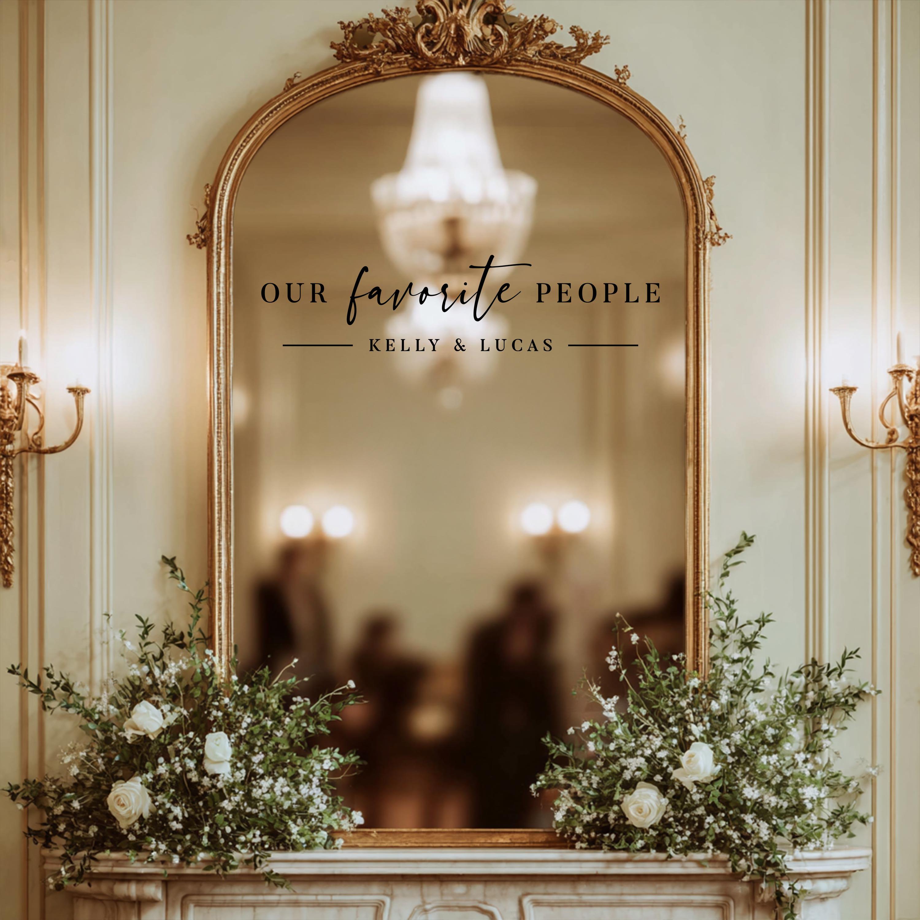 Mirror Seating Chart Decal – Our Favorite People Wedding Sign - Etsy