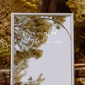 Elegant Mirror Welcome Decal – We’re so Glad You’re Here Wedding ...
