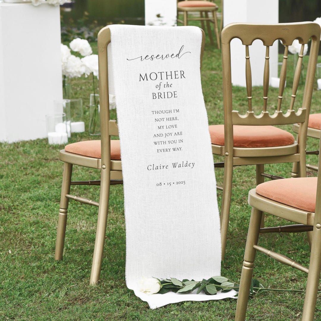 Reserved Chair Sign for Mother of the Bride, Father of the Groom ...