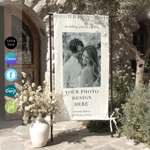Custom Wedding Photo Fabric Sign – Print Your Own Design Personalized ...