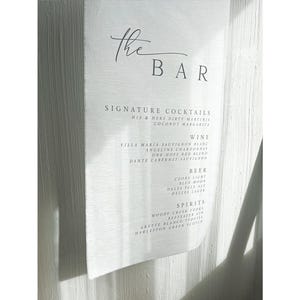 Signature Drink Sign, Custom Linen Bar Sign, Custom Wedding Bar Sign ...