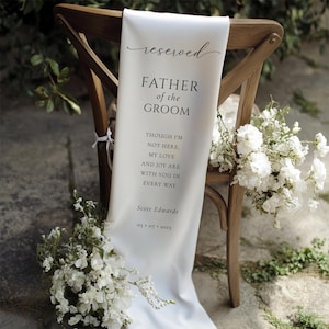 Wedding Memorial Reserved Chair Sign, Custom Linen Memorial Sign ...