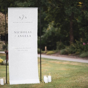 Welcome Wedding Sign, Custom Linen Fabric Sign, Eco Friendly Wedding ...