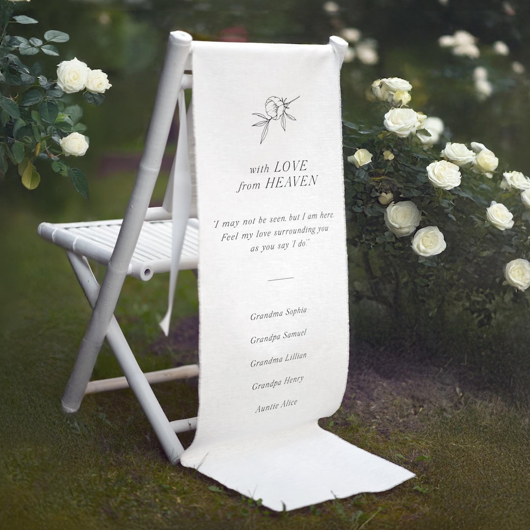 In Loving Memory Wedding Fabric Sign, Memory Chair Sign, Forever in Our ...
